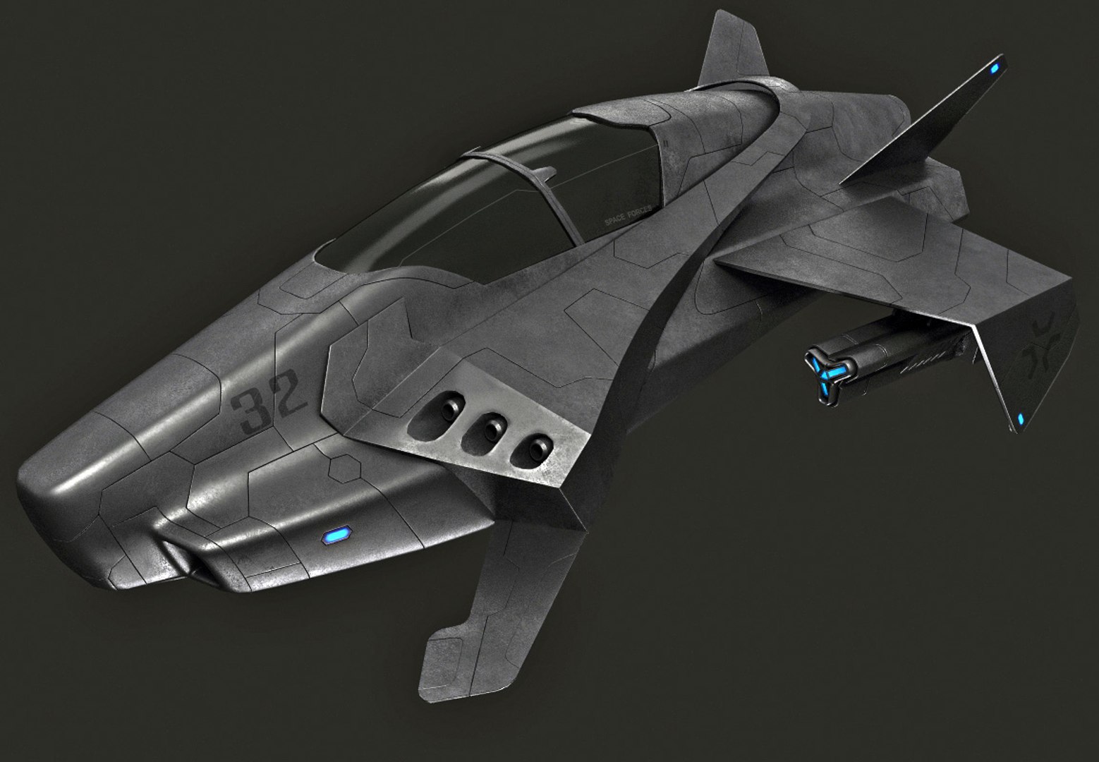 Spaceship Modelled 3d Model