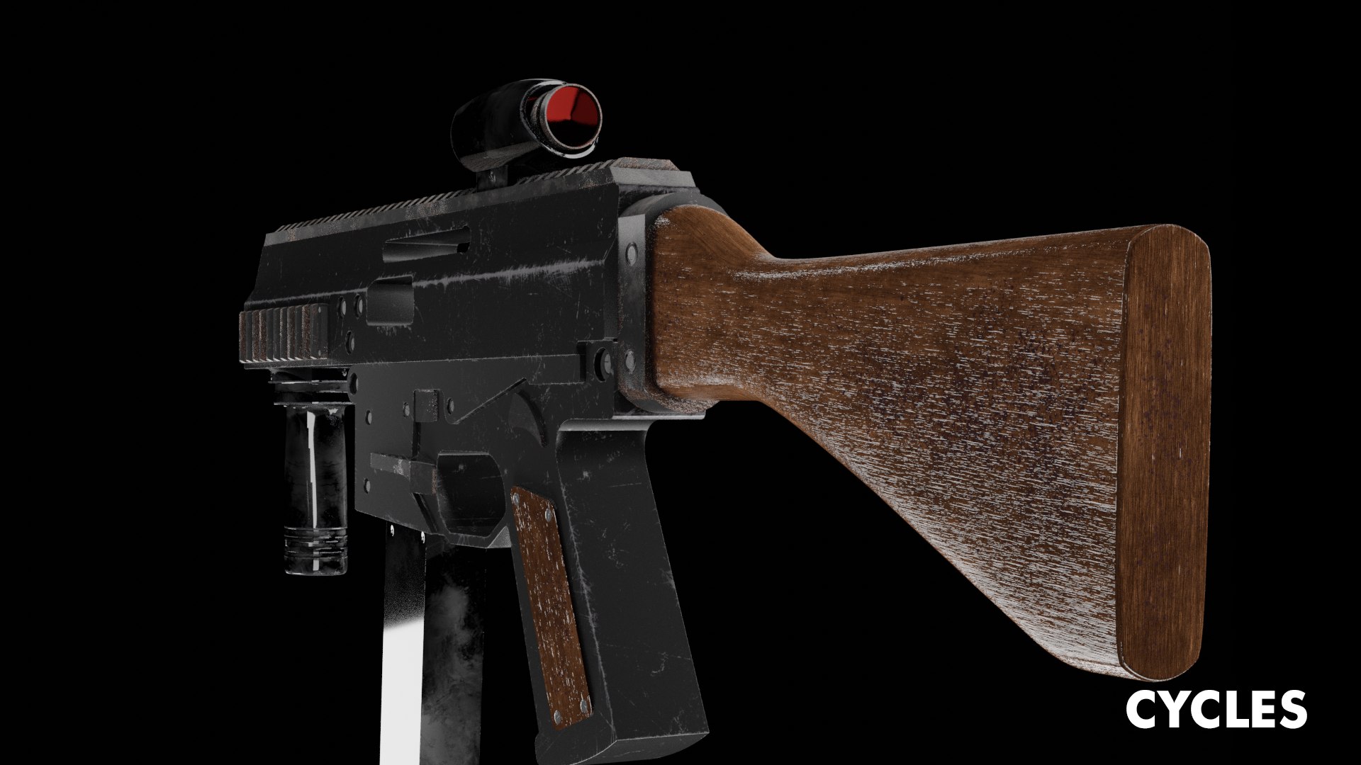 3D Realistic Weapon Low Poly - PBR Texture - Blender Cinema 4D Low-poly ...