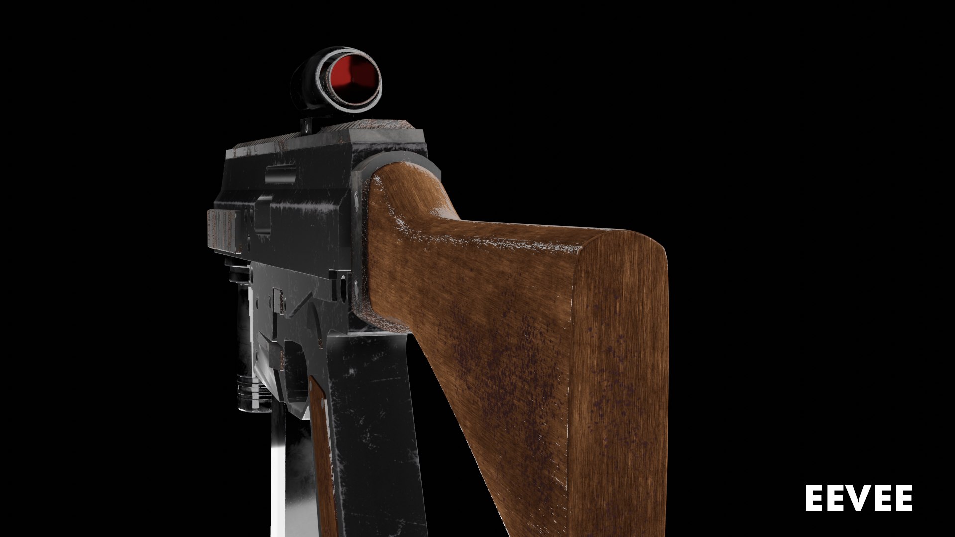 3D Realistic Weapon Low Poly - PBR Texture - Blender Cinema 4D Low-poly ...