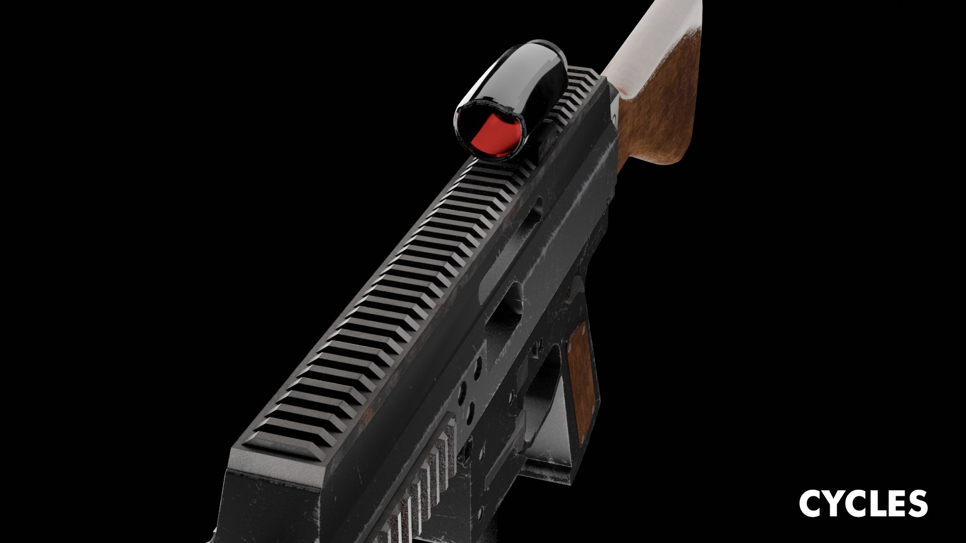 3D Realistic Weapon Low Poly - PBR Texture - Blender Cinema 4D Low-poly ...