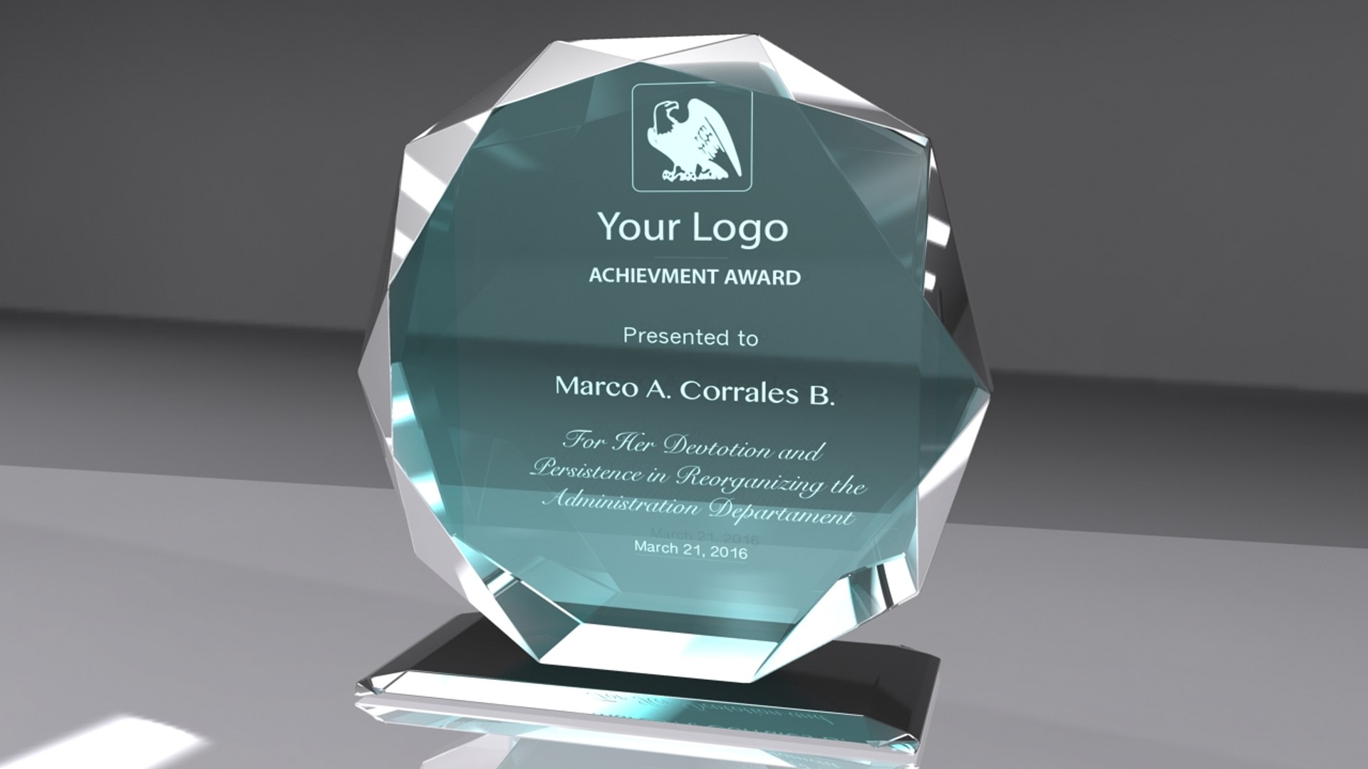 Ma Award Glass