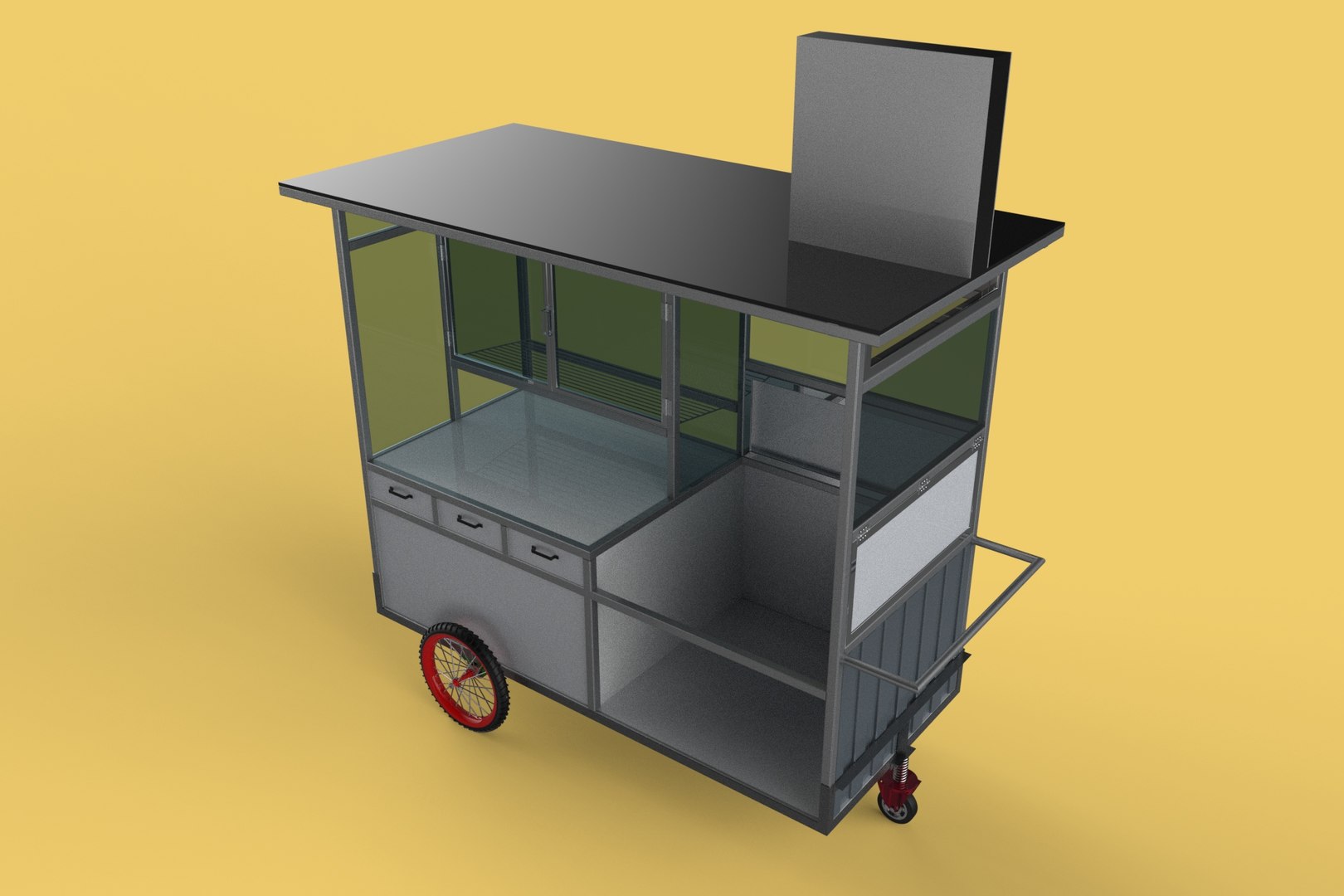 FRIED FOOD CART FRYER FOOD TRUCK CATERING SERVICE MOBILE OUTDOOR 3D ...
