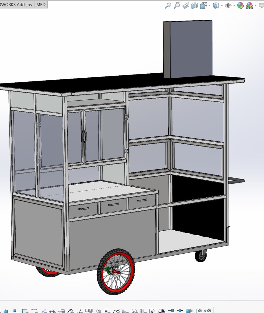 FRIED FOOD CART FRYER FOOD TRUCK CATERING SERVICE MOBILE OUTDOOR 3D ...