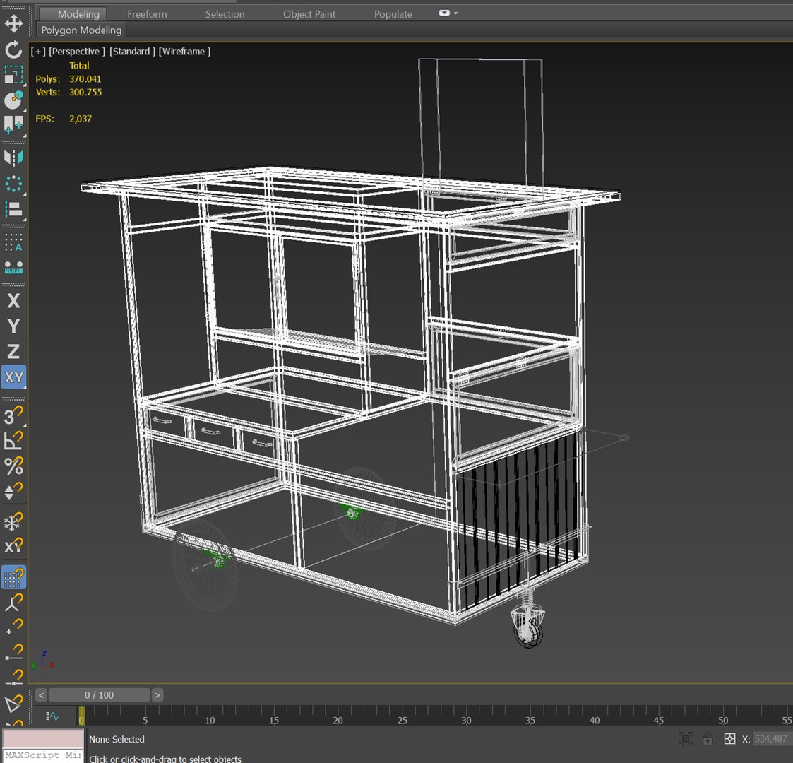 FRIED FOOD CART FRYER FOOD TRUCK CATERING SERVICE MOBILE OUTDOOR 3D ...