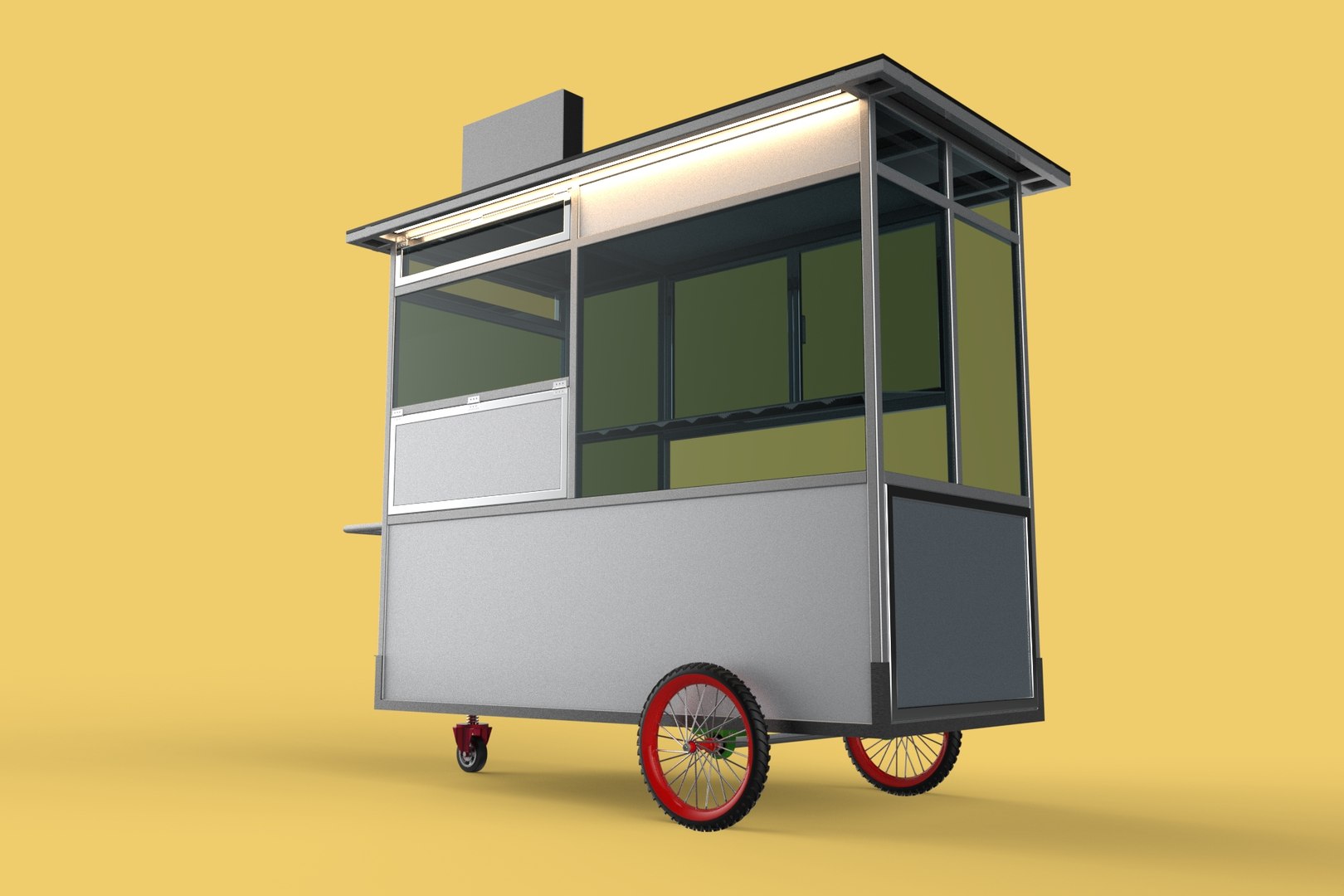FRIED FOOD CART FRYER FOOD TRUCK CATERING SERVICE MOBILE OUTDOOR 3D ...