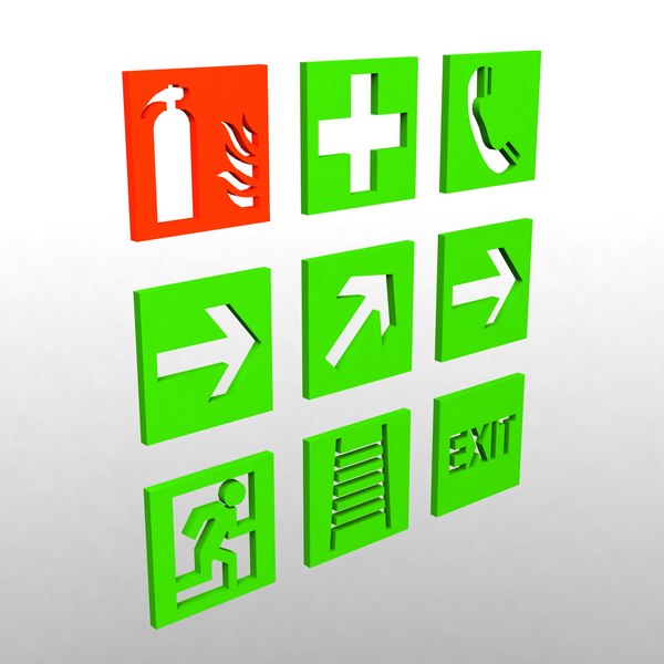 free escape signs 3d model