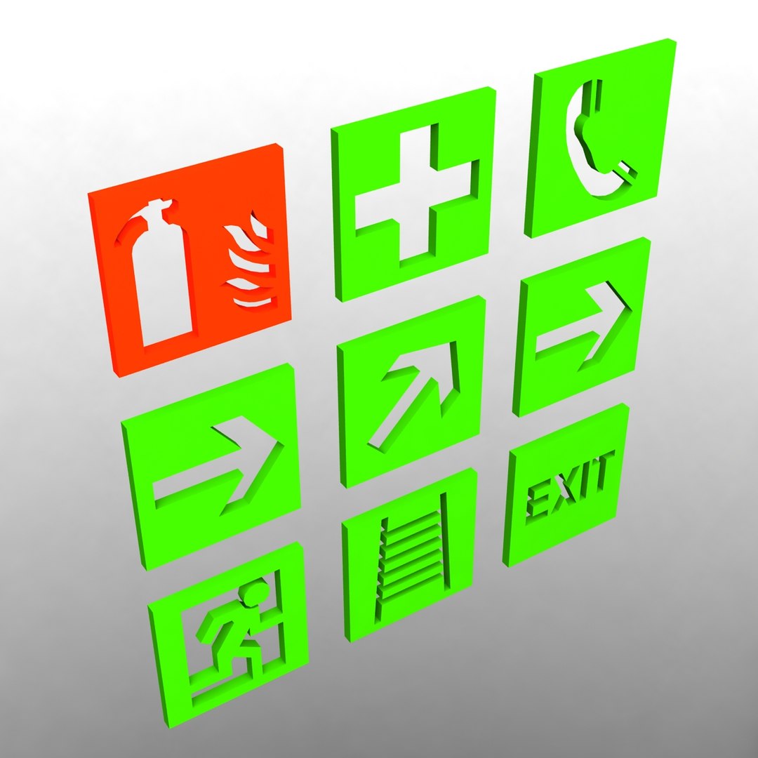 Free Escape Signs 3d Model