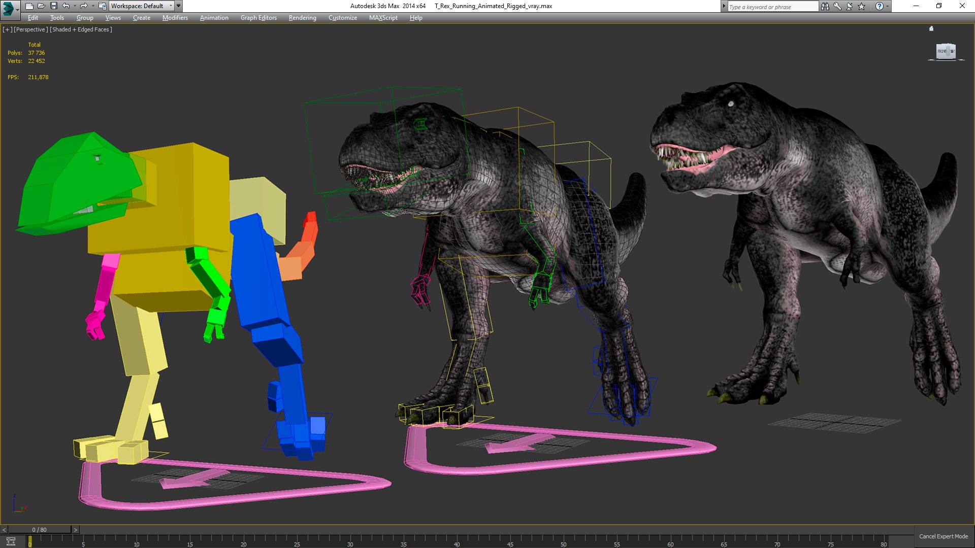 T Rex Running Animated Rigged 3D Model - TurboSquid 2102417