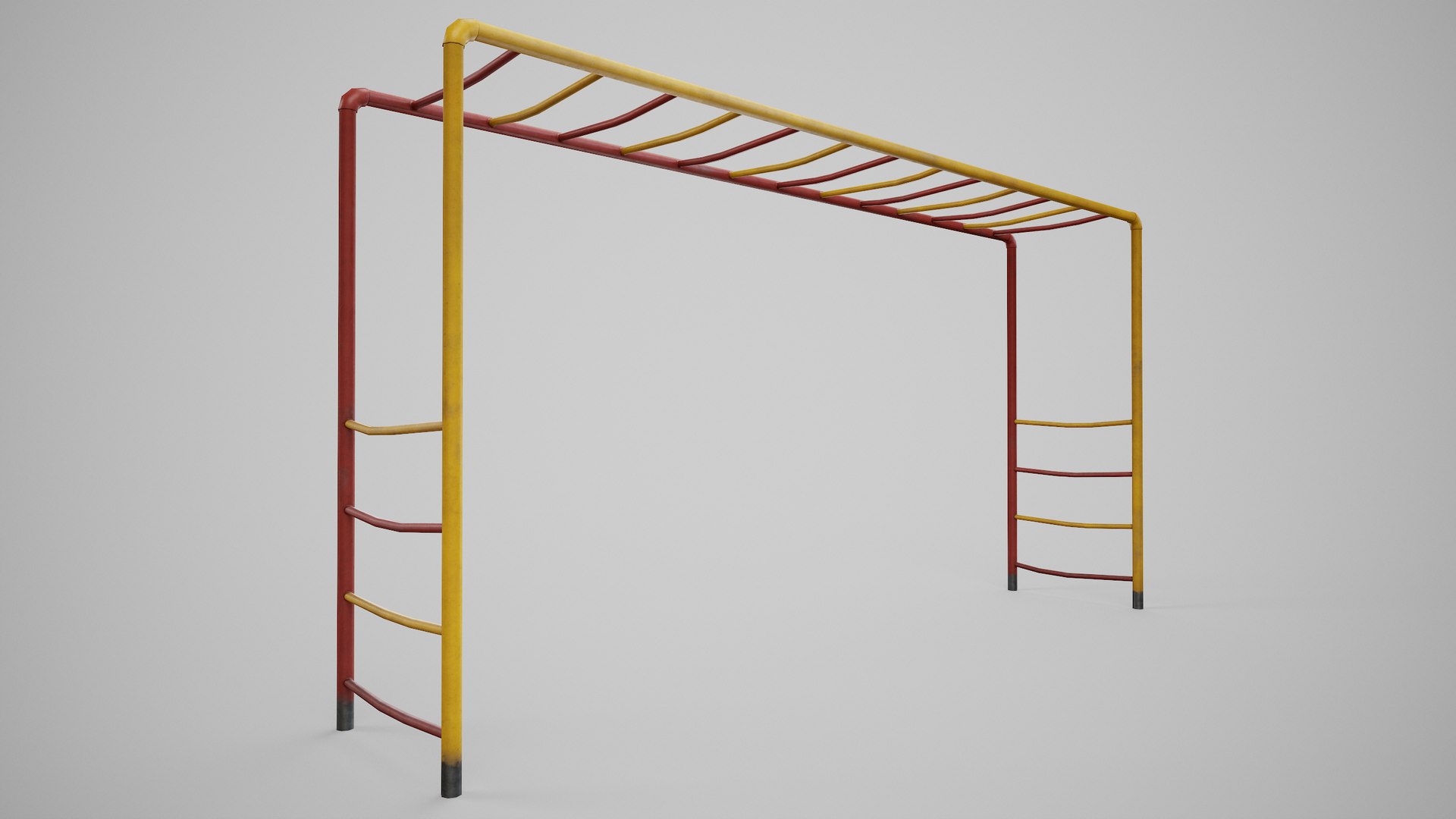 Set Of 2 Painted Playground Monkey Bars 3D Model - TurboSquid 2153766