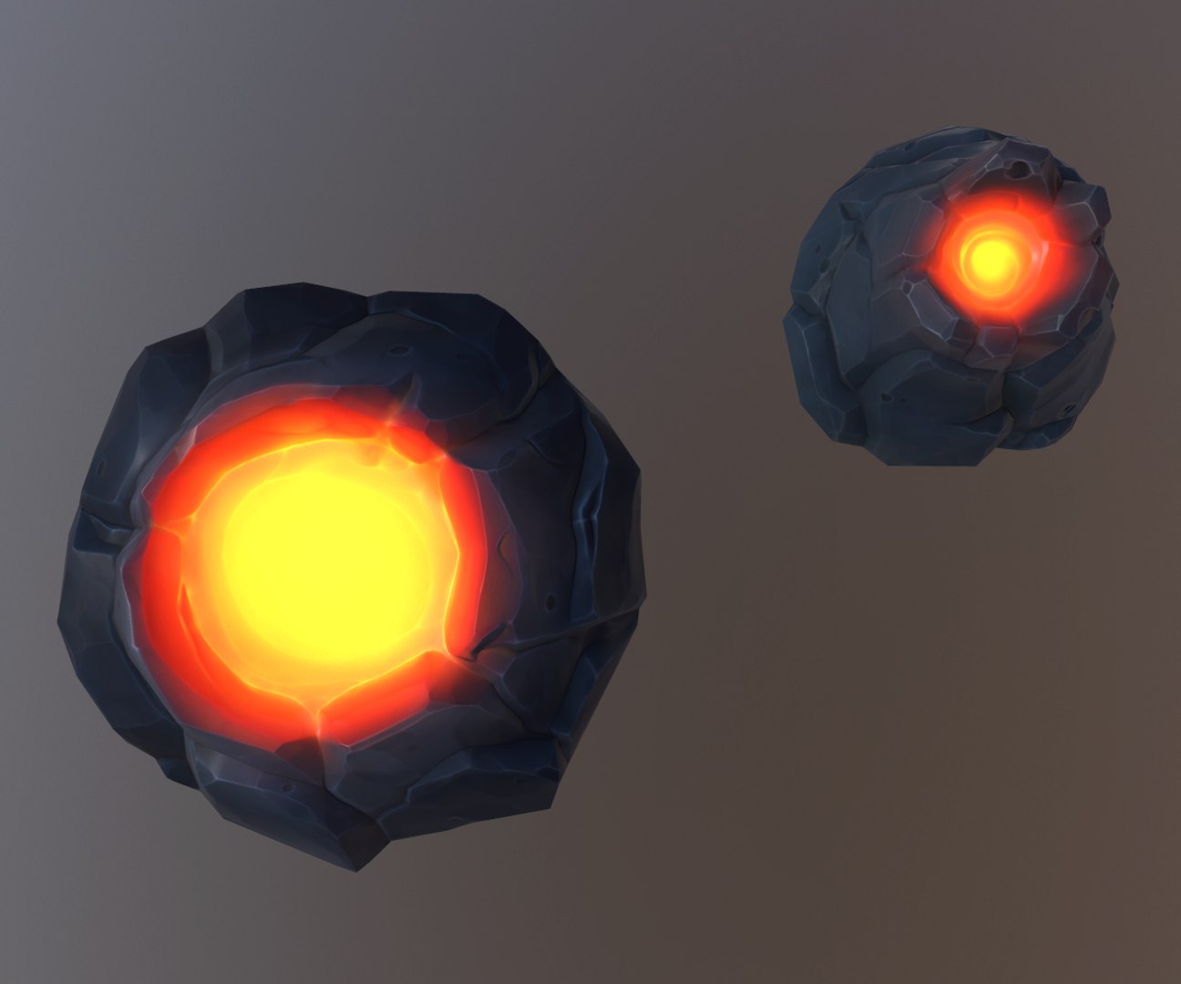 3d model tiny cartoon volcanoes