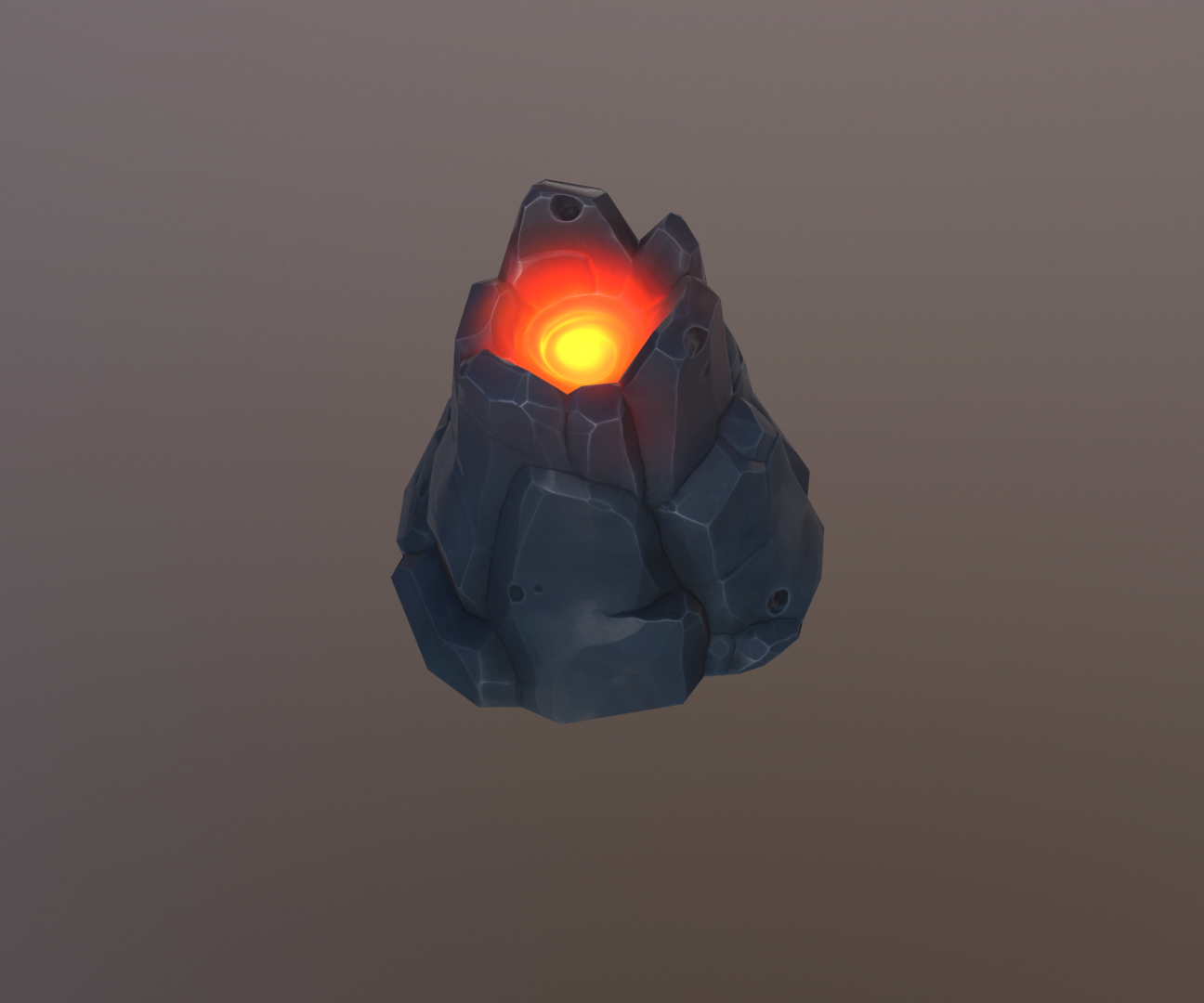 3d model tiny cartoon volcanoes