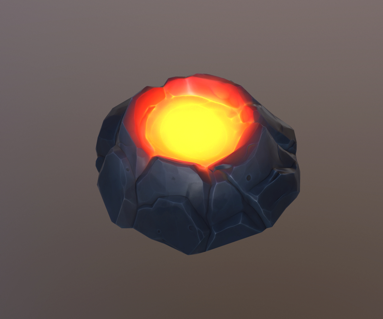 3d model tiny cartoon volcanoes