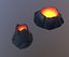 3d model tiny cartoon volcanoes