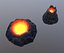 3d model tiny cartoon volcanoes