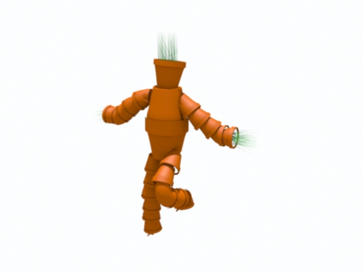 3d plant pot man model