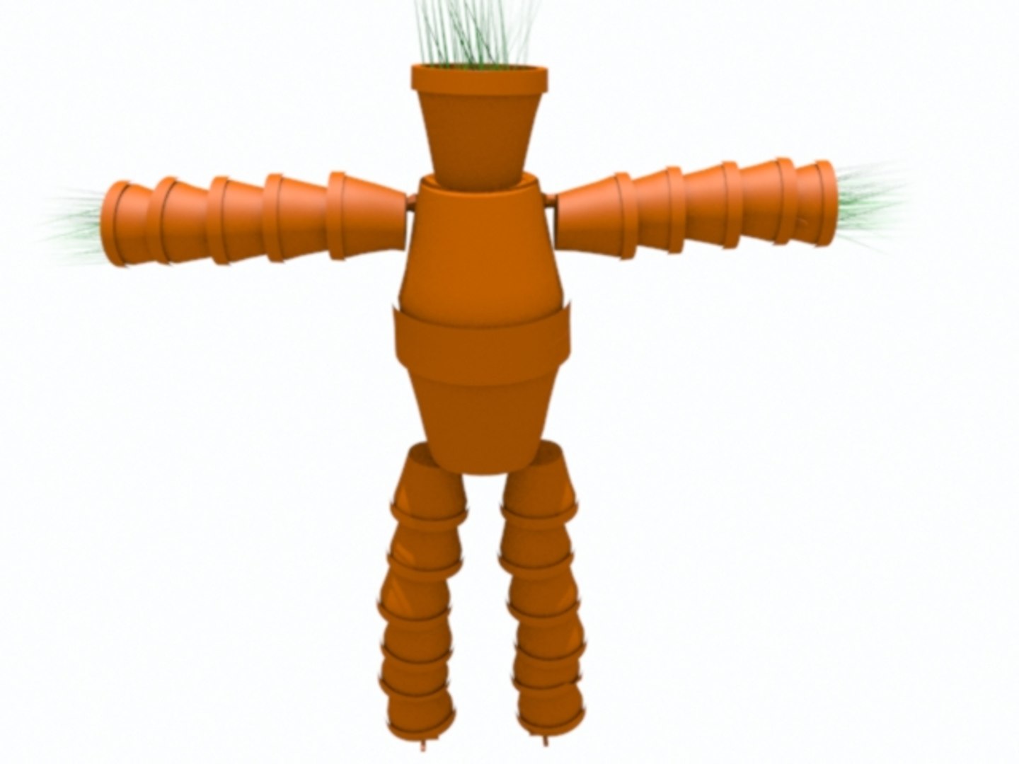 3d plant pot man model