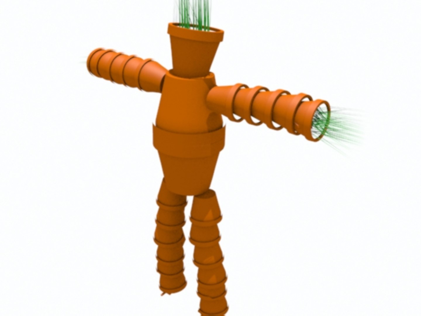 3d plant pot man model