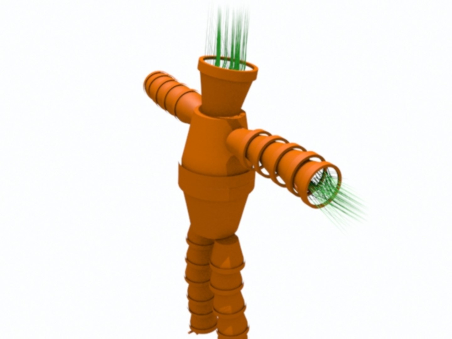 3d plant pot man model