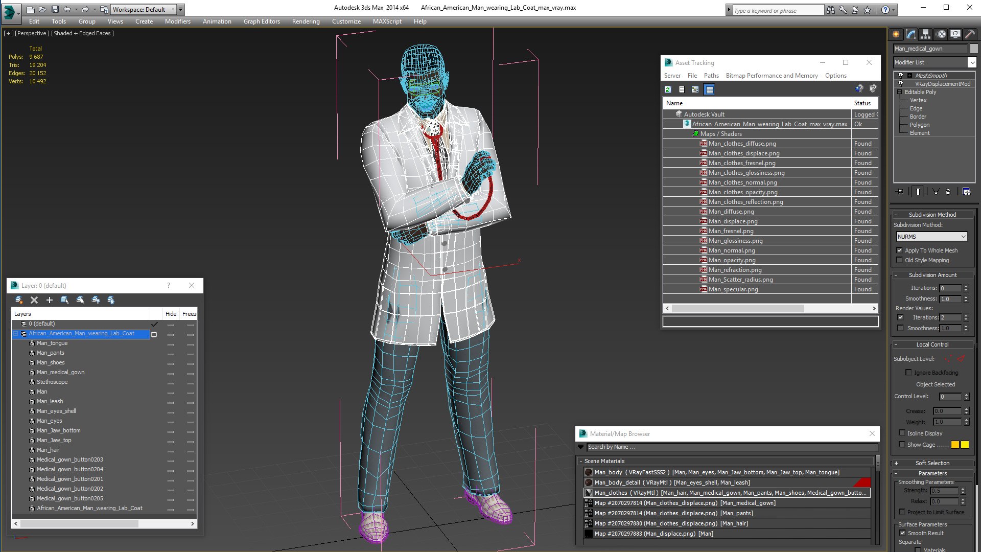 American man wearing lab model - TurboSquid 1706852