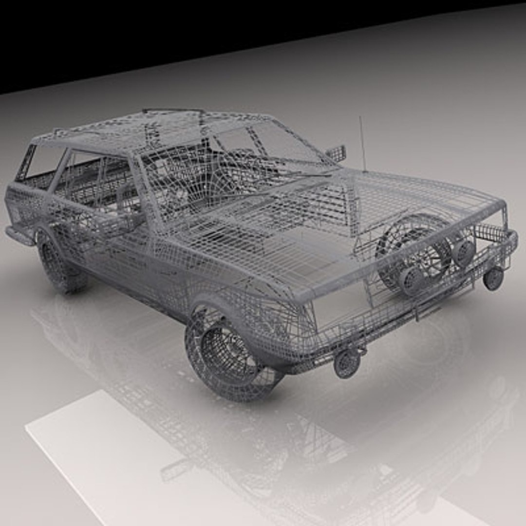old station wagon car 3d model