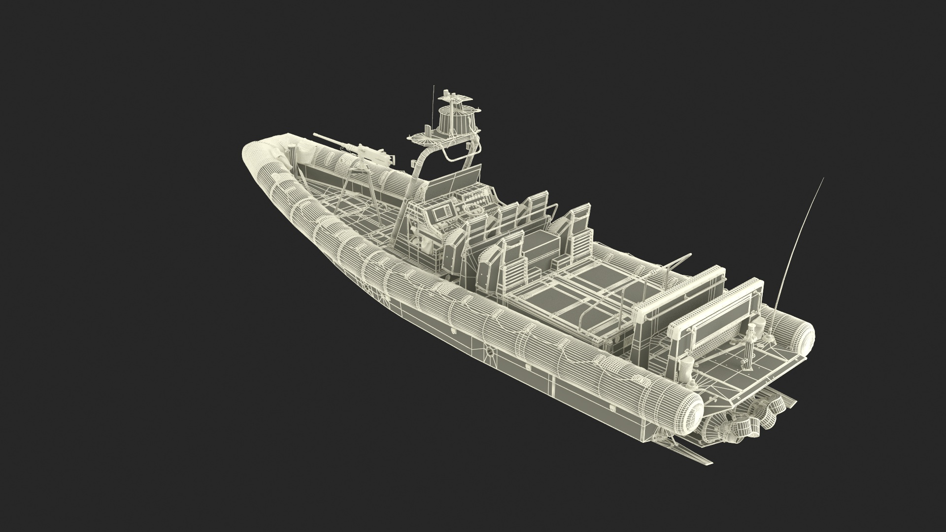 3D Military Black Inflatable Boat with Machine Gun model - TurboSquid ...