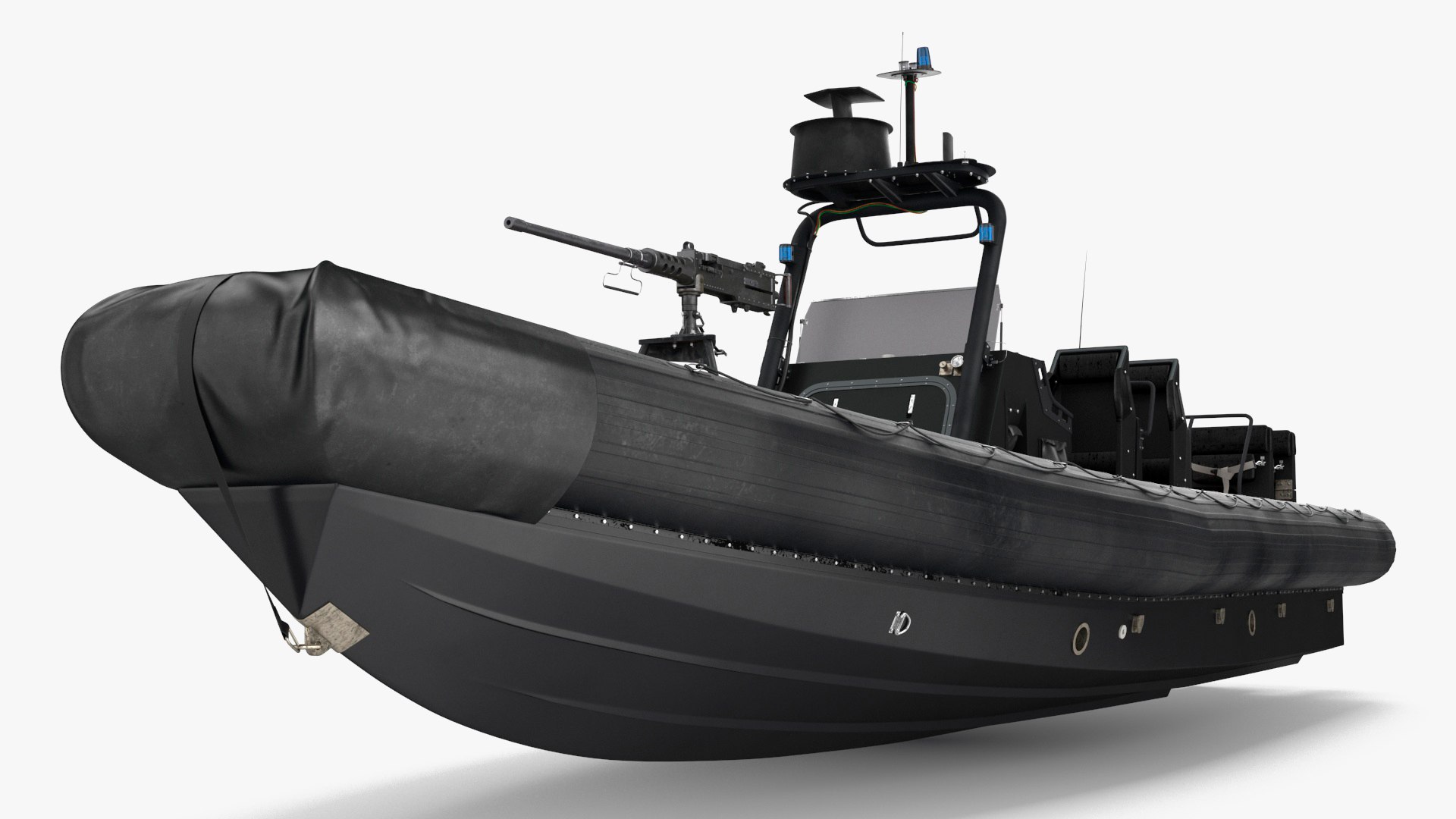 3D Military Black Inflatable Boat with Machine Gun model - TurboSquid ...