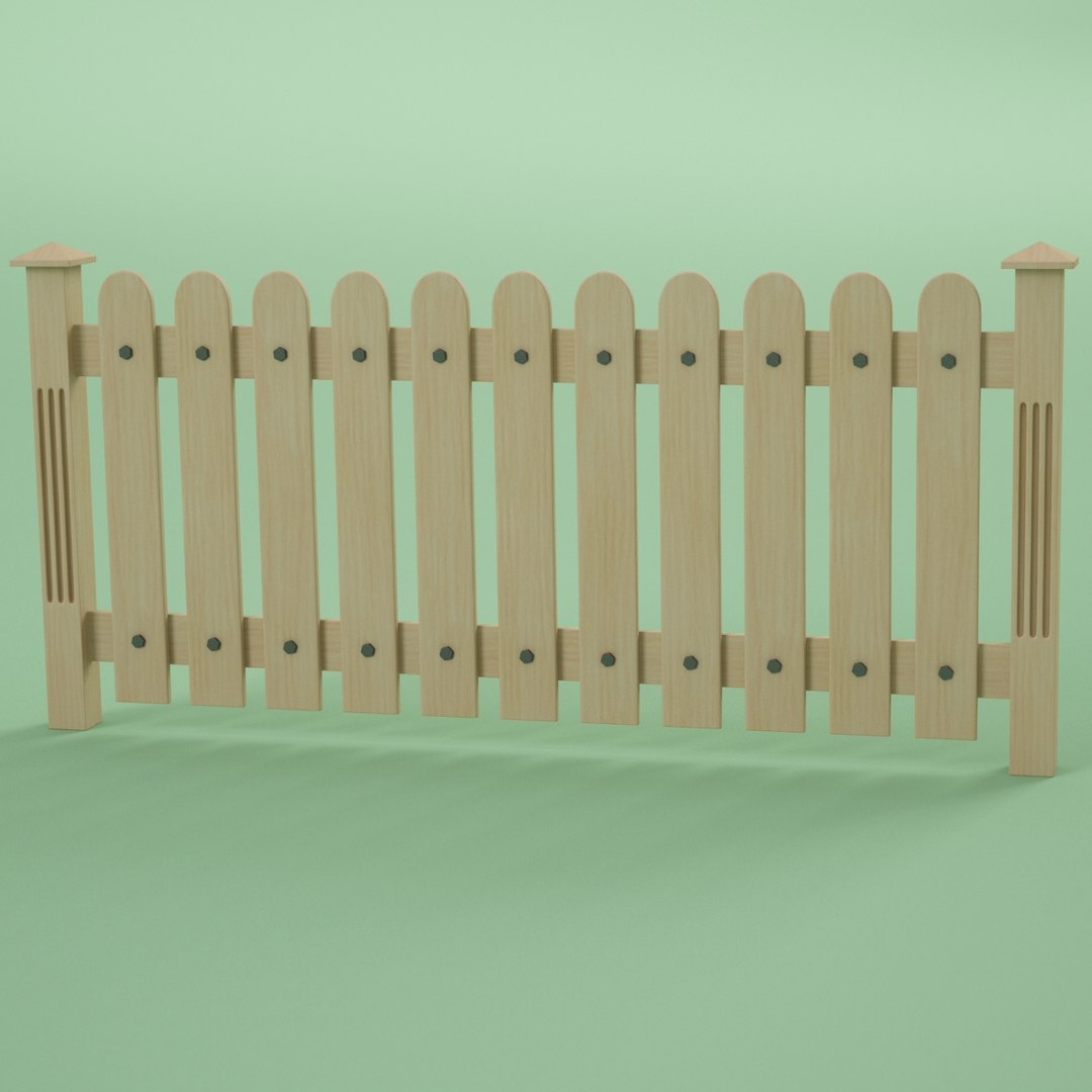 3d Fence Wood Wooden Model