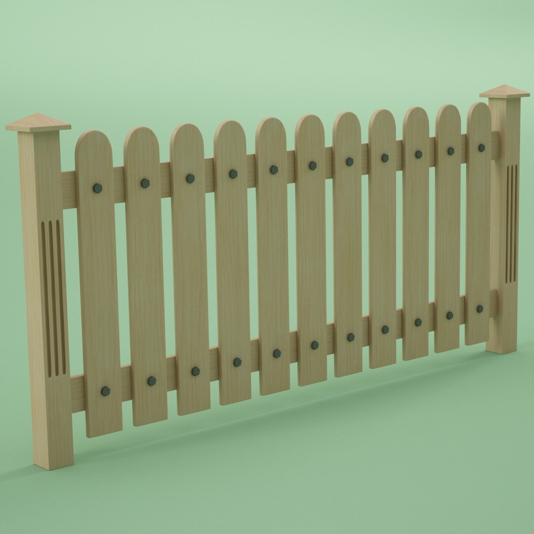 3d Fence Wood Wooden Model
