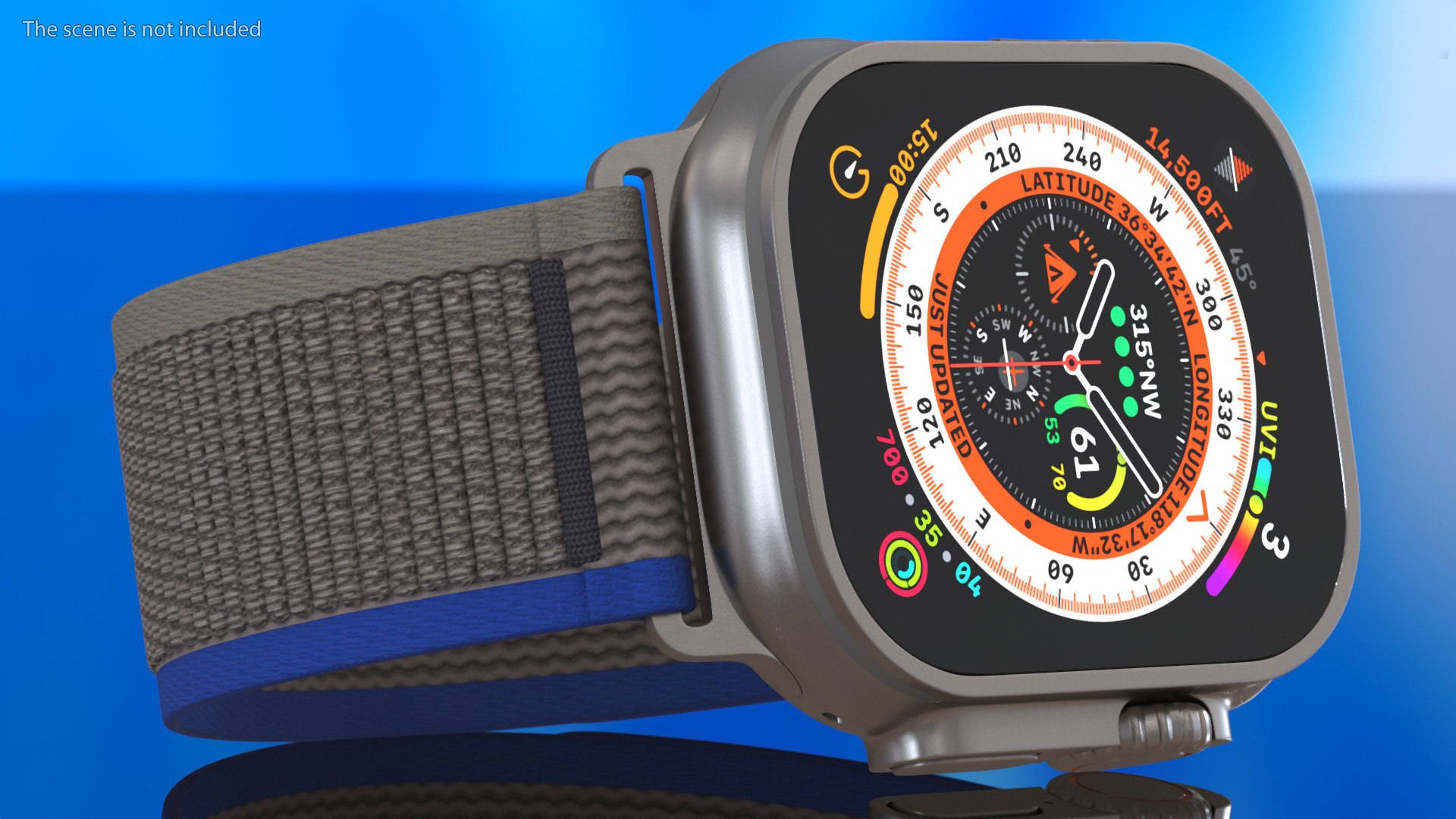 3D Apple Watch Ultra Trail Loop Blue-Gray - TurboSquid 1984122