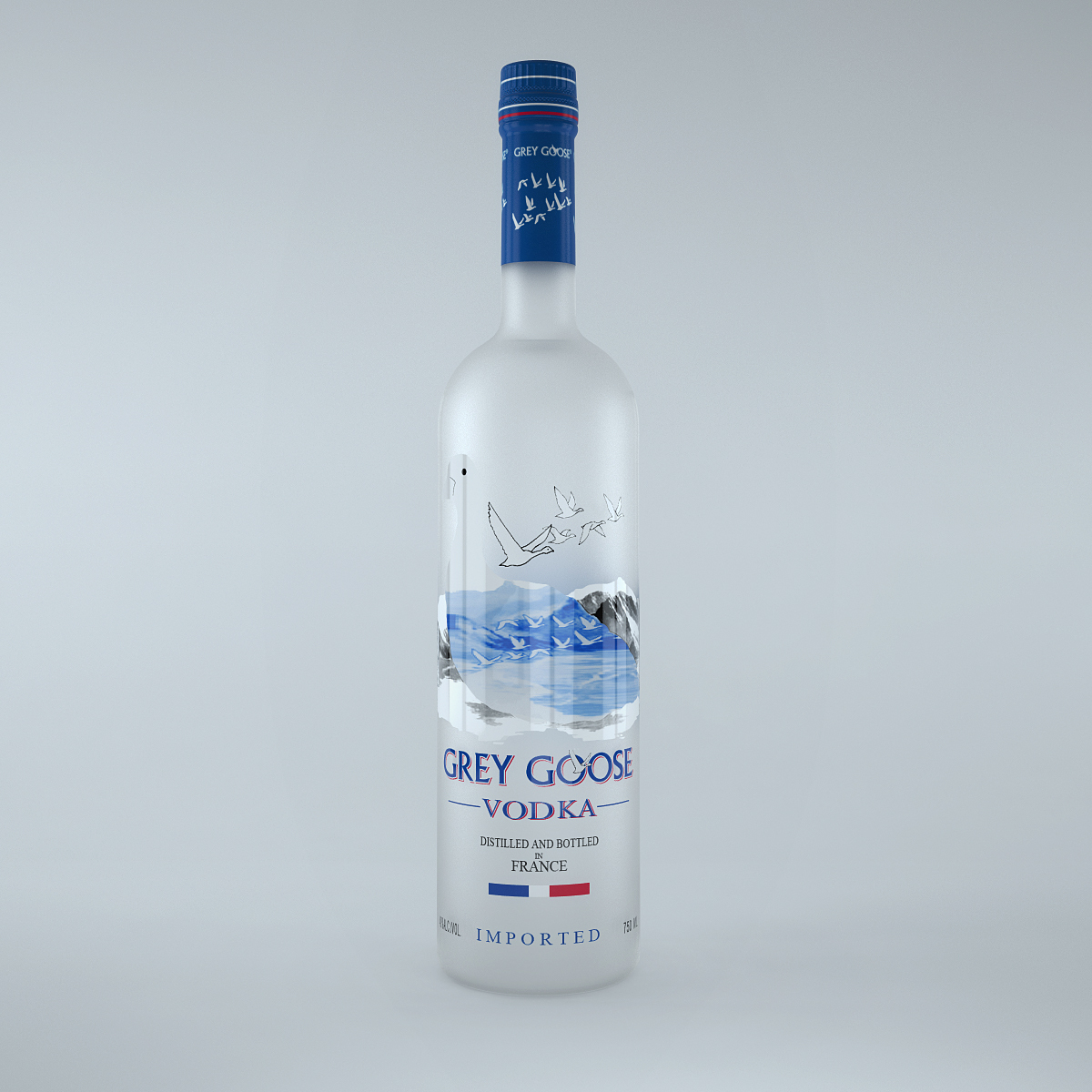 grey goose vodka bottle 3d max