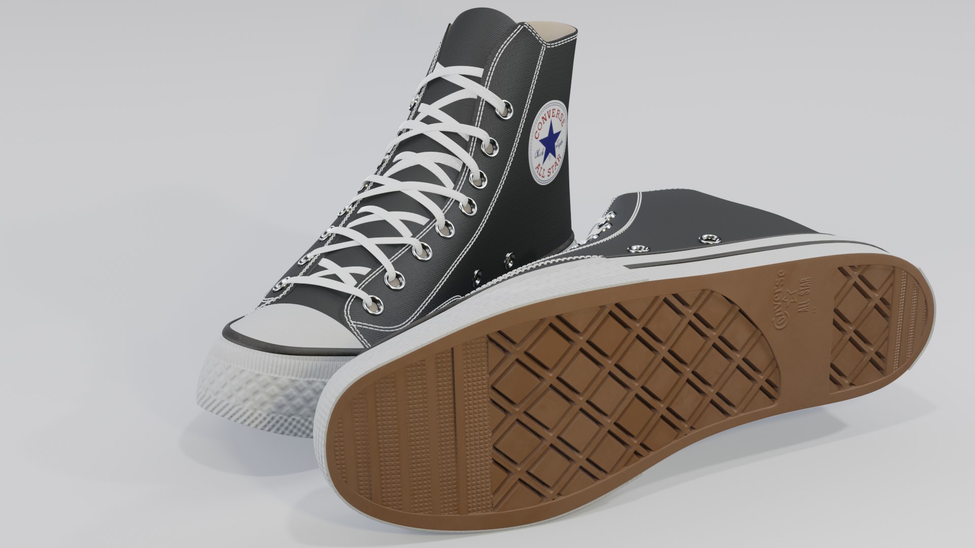 Basketball Leather Shoes Converse All Star Black model - TurboSquid 2084783