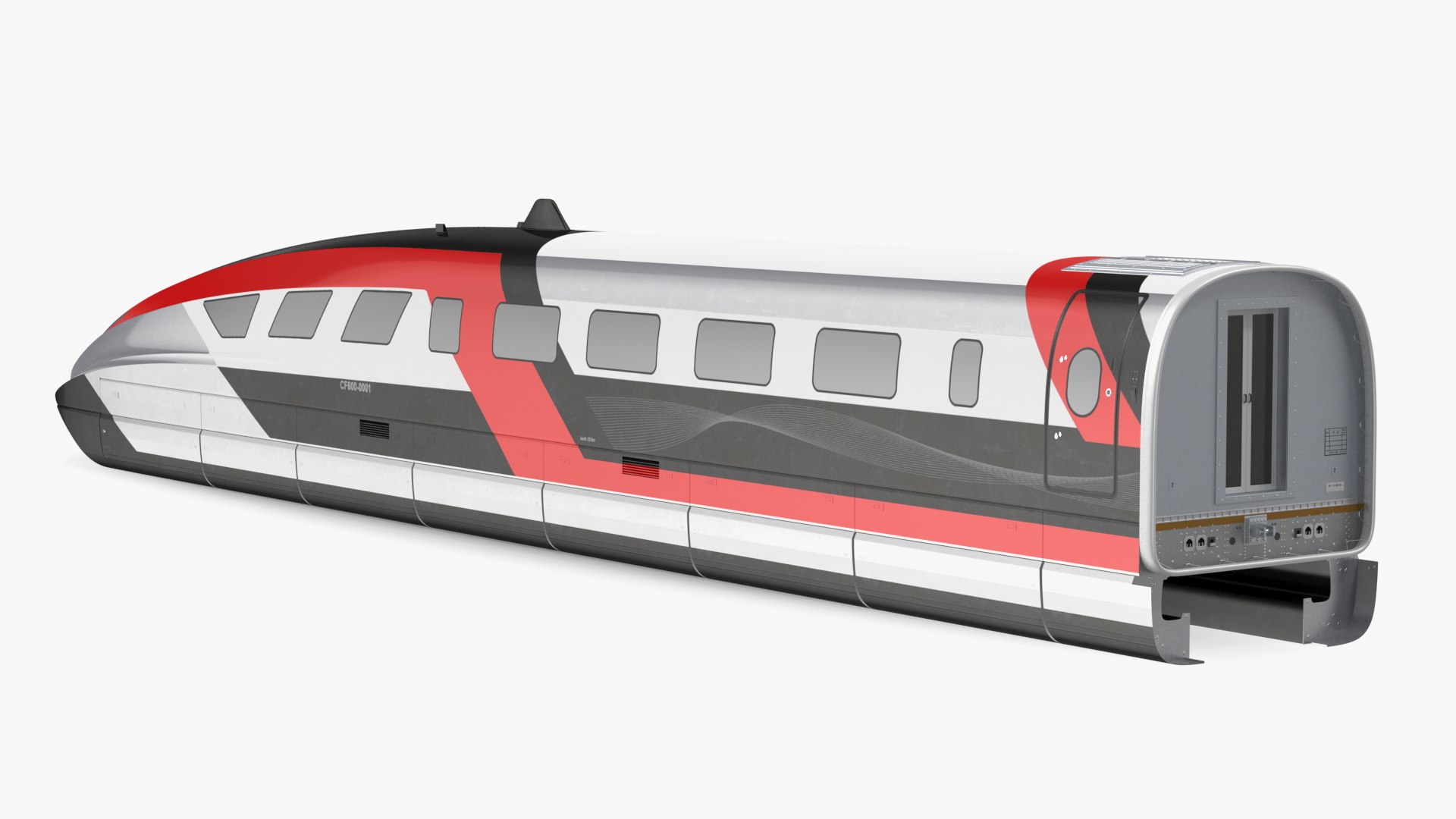 3D Red Maglev Bullet Train Engine - TurboSquid 2081340