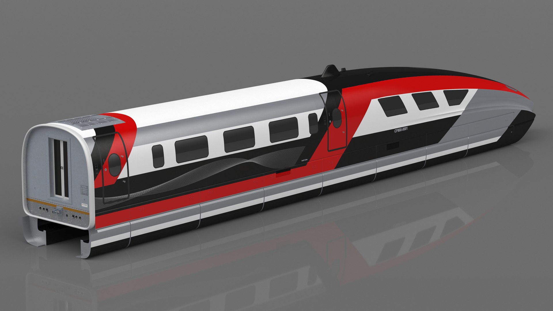 3D Red Maglev Bullet Train Engine - TurboSquid 2081340