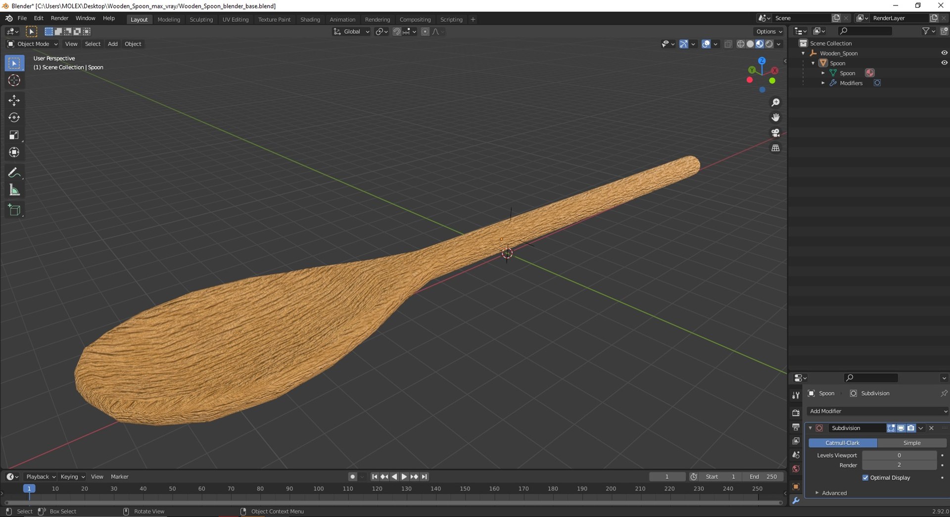 Wooden Spoon 3D Model - TurboSquid 2112721