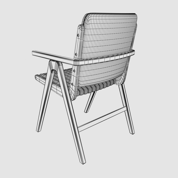 wooden design chair modern 3d model