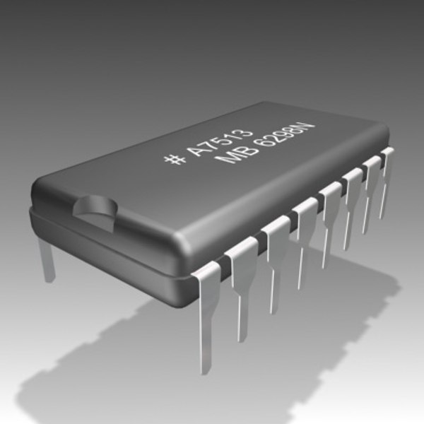 electronic chip 3d model