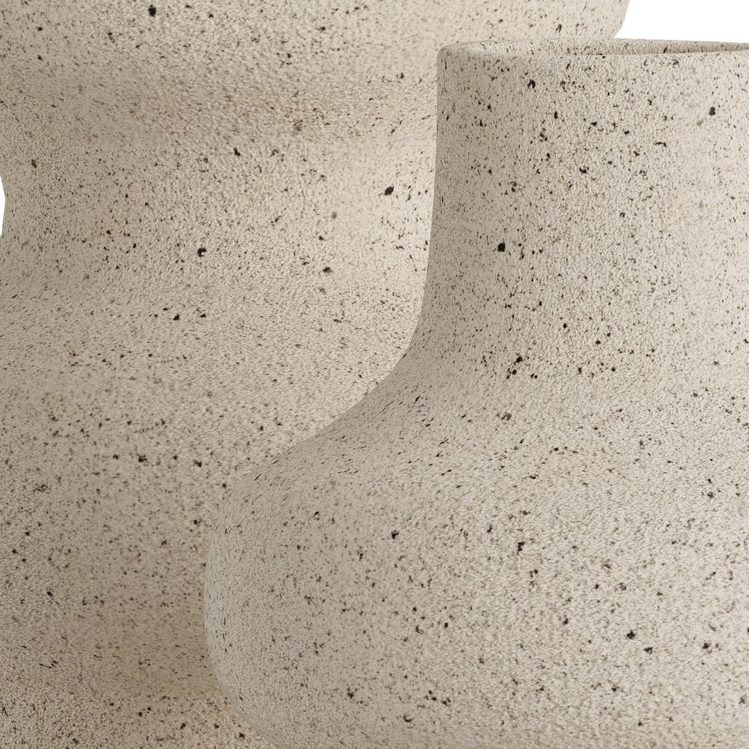 3D Set 2 Decorative White Ceramic Vase - TurboSquid 2504866