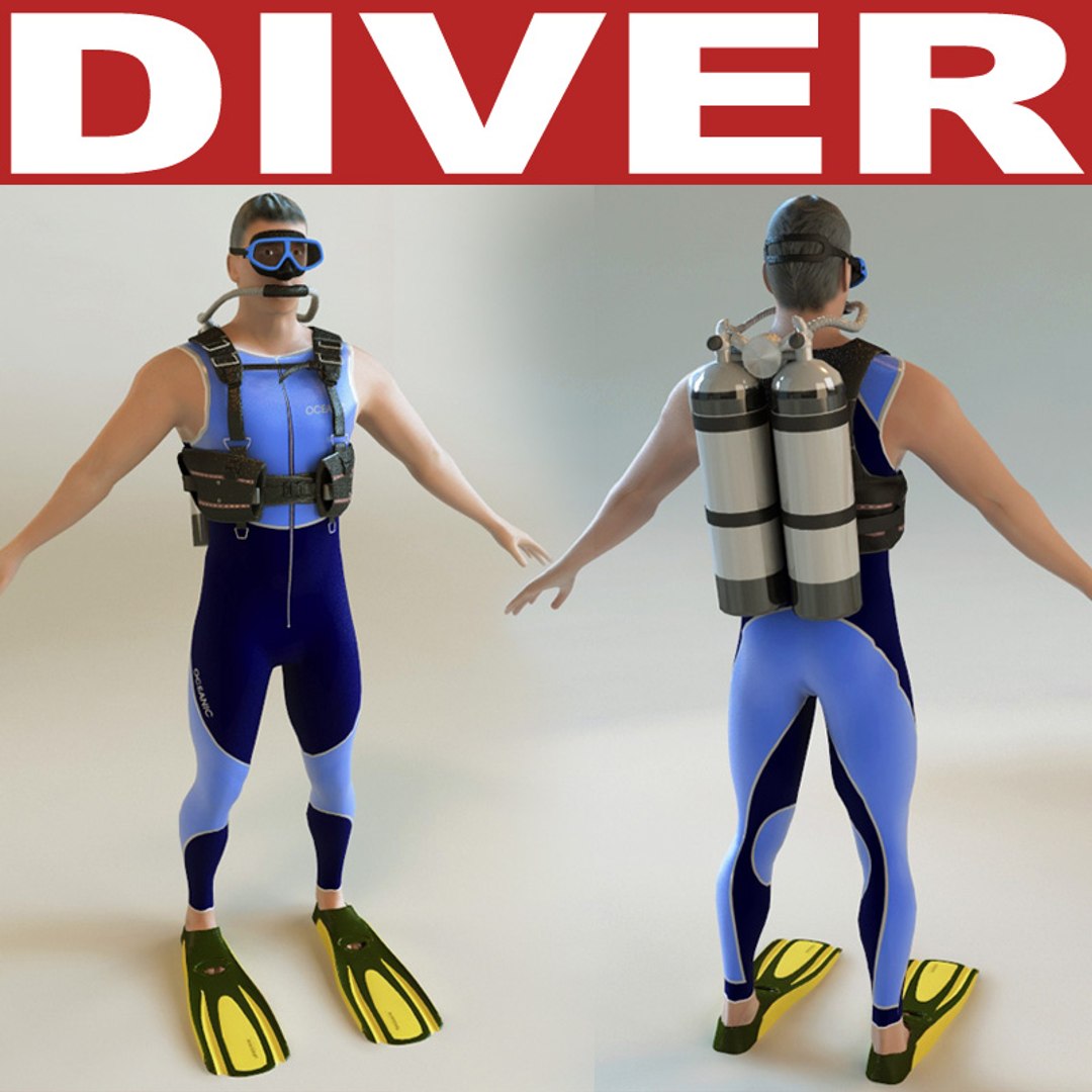 3d model of diver games modelled