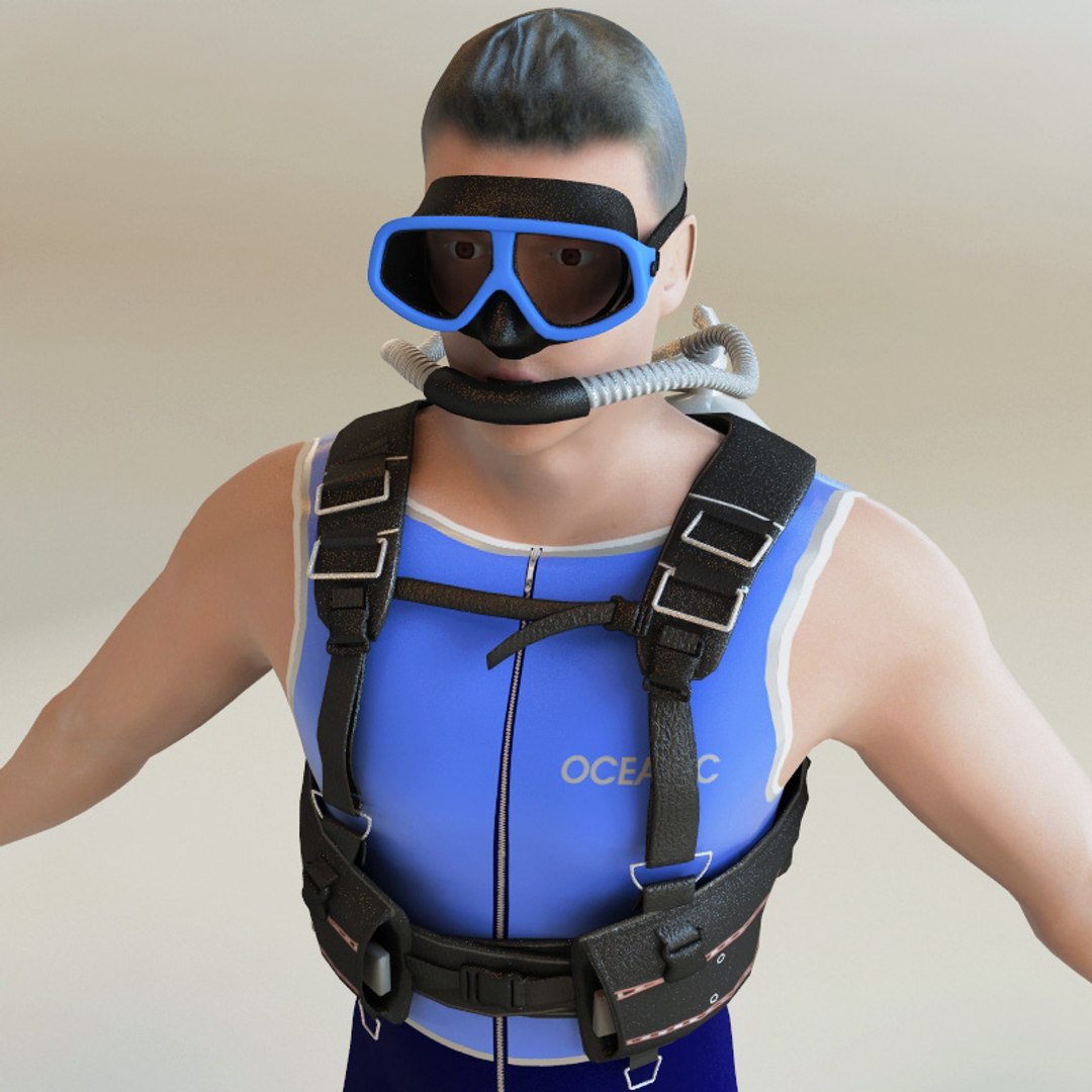 3d Model Of Diver Games Modelled