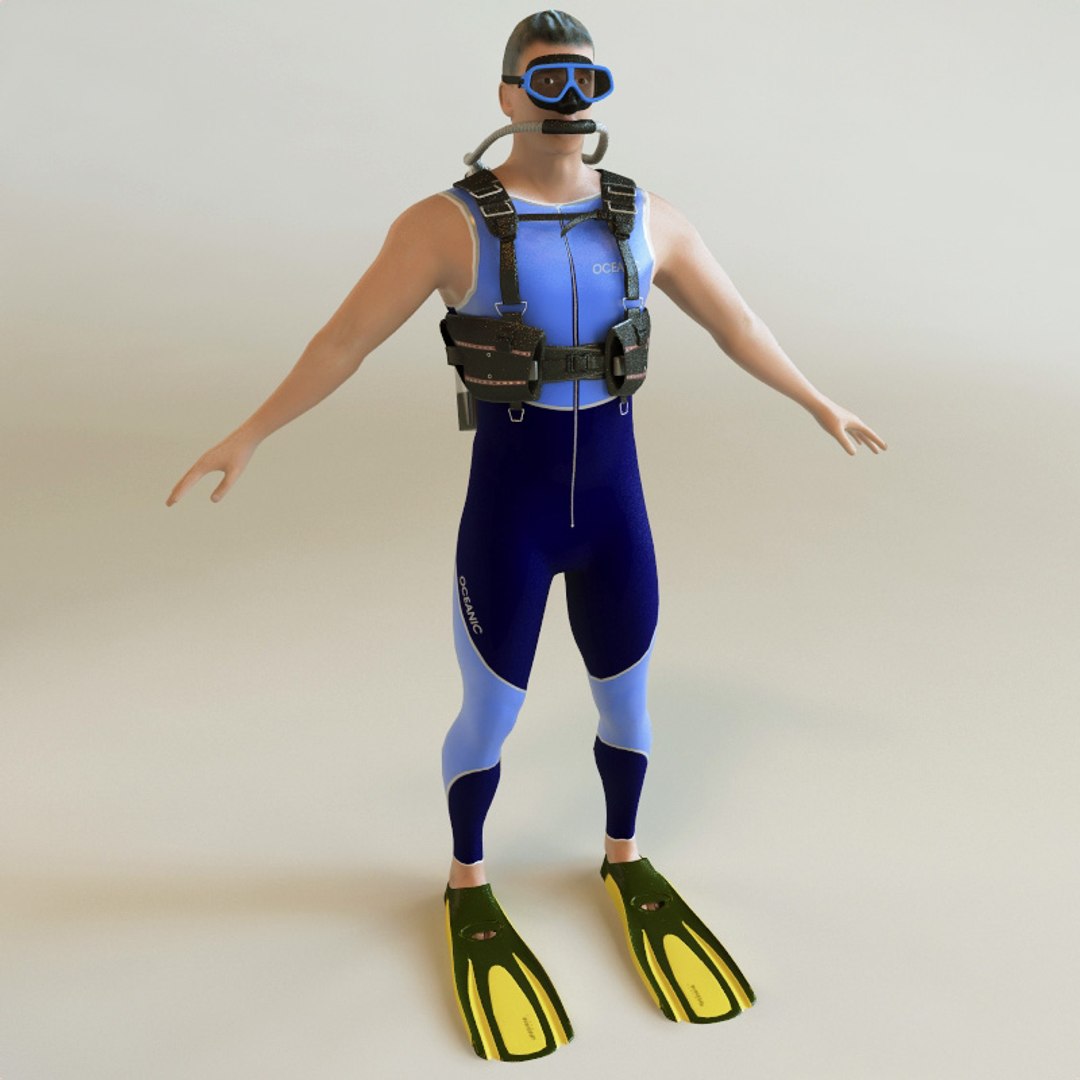 3d Model Of Diver Games Modelled
