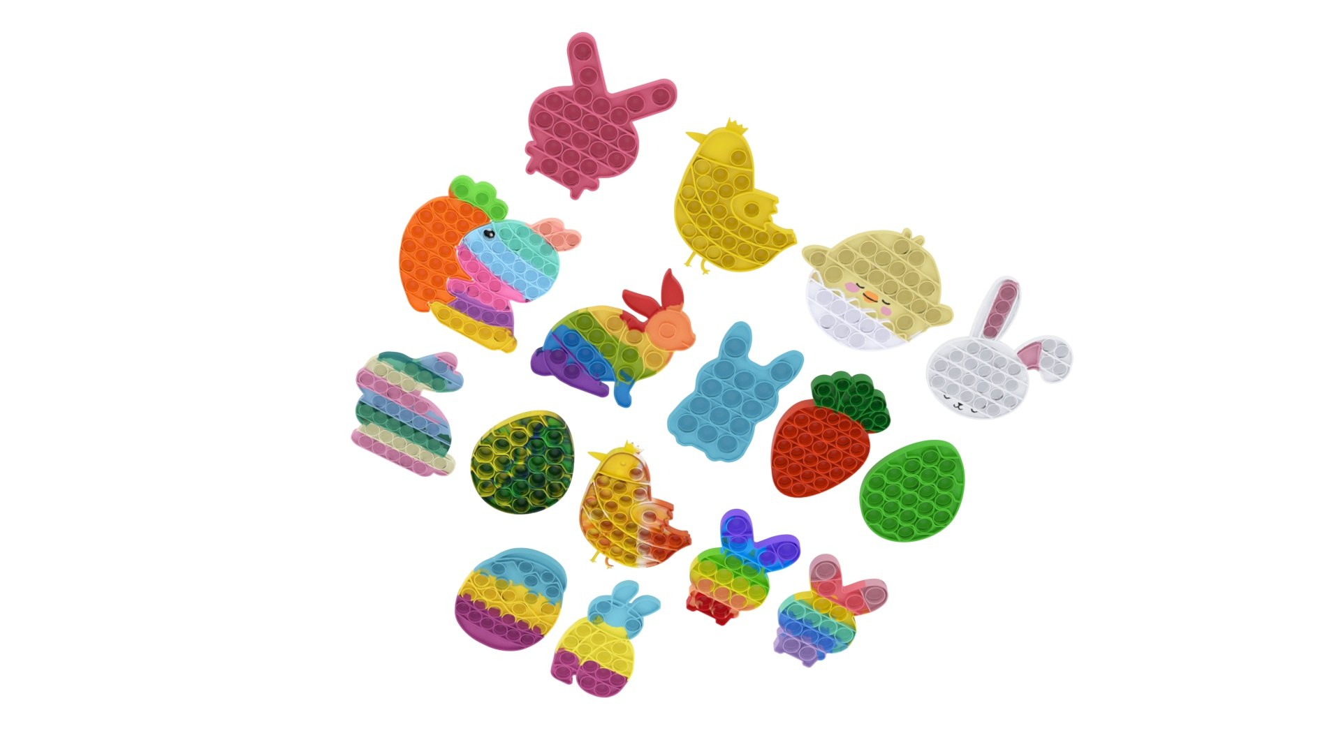 3D Easter Pop It Fidget Toys Set - TurboSquid 1881873