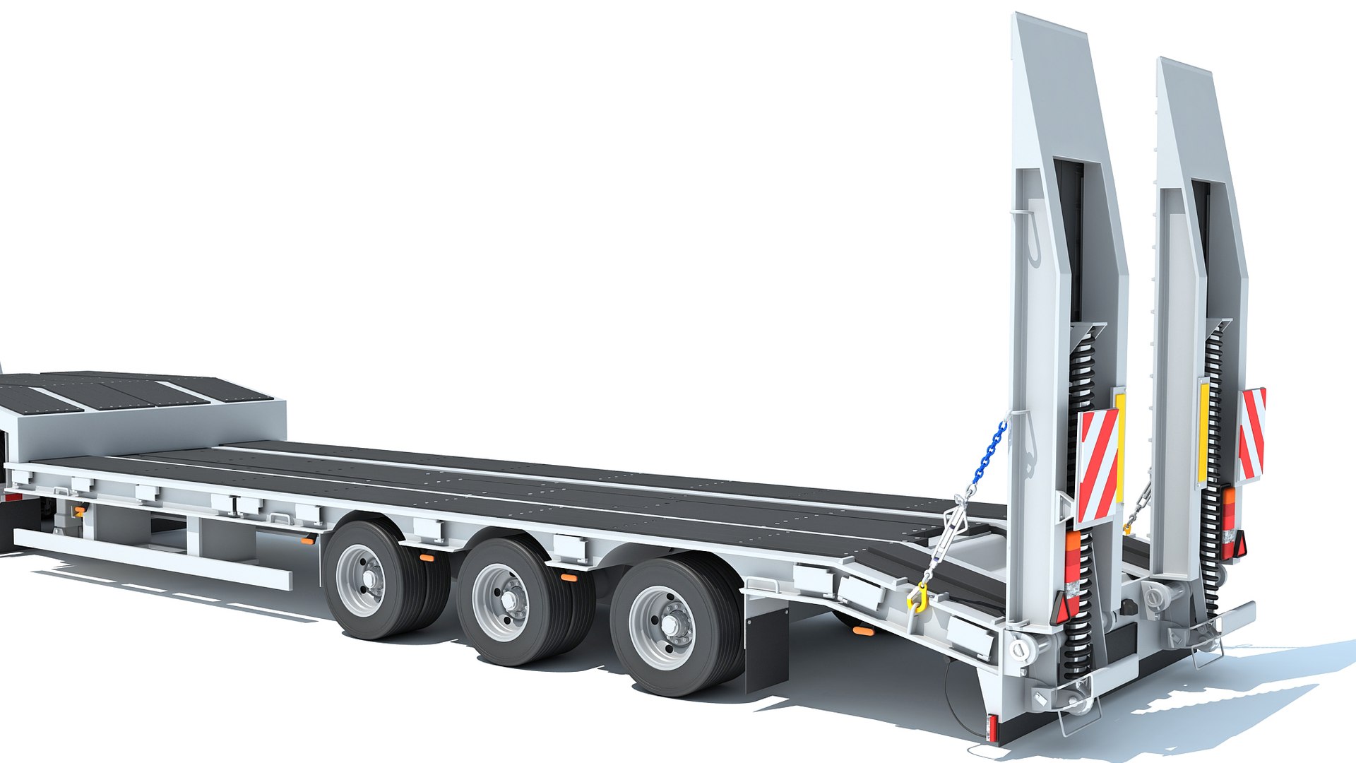 Semi-Truck With Platform Trailer 3D Model - TurboSquid 2266847