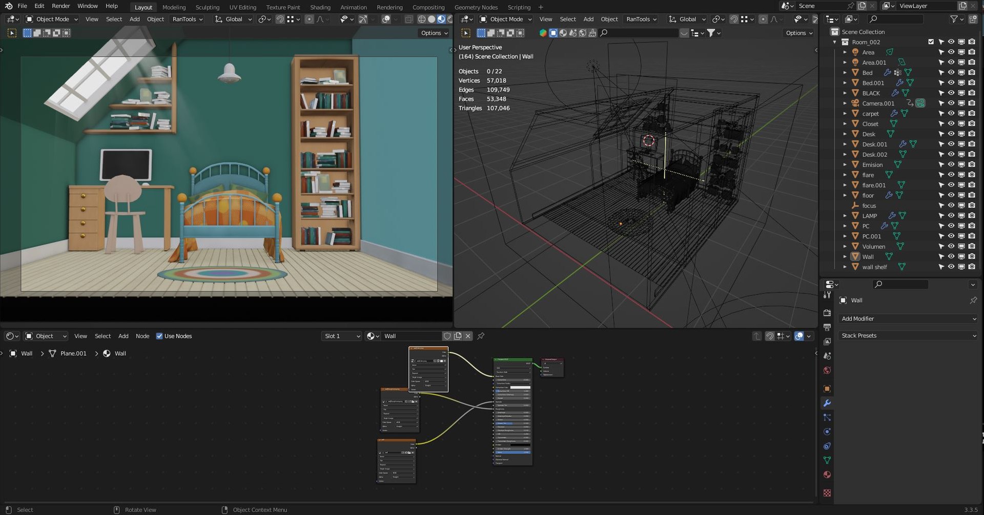 CARTOON BEDROOM 002 Model - TurboSquid 2058834