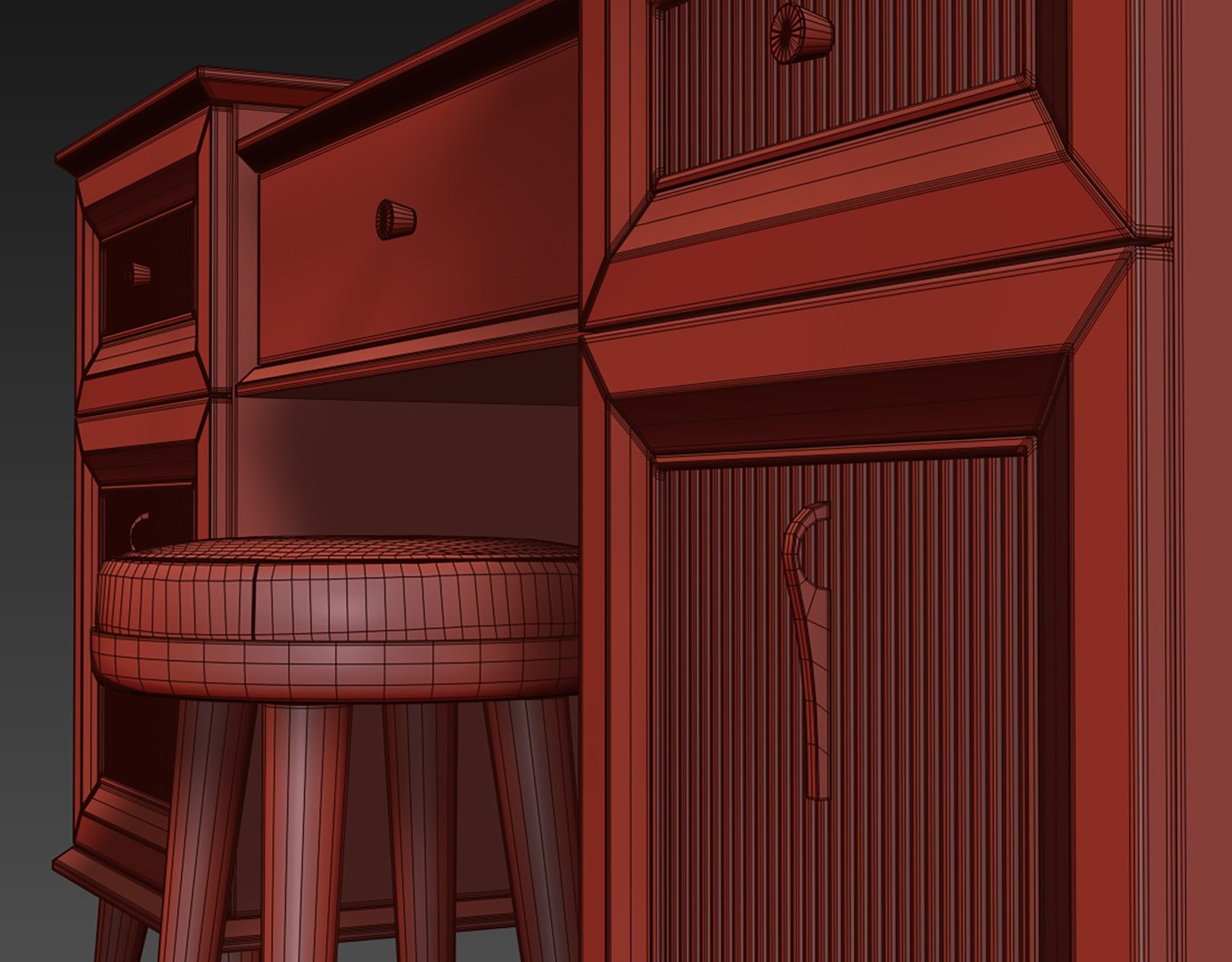 Dressing Table With Mirror Genesis Istanbul By Medusa Home 3D Model ...