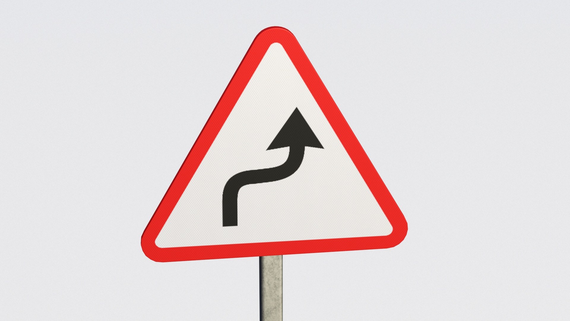 Sharp-Right-Curve Road Sign 3D - TurboSquid 2117213