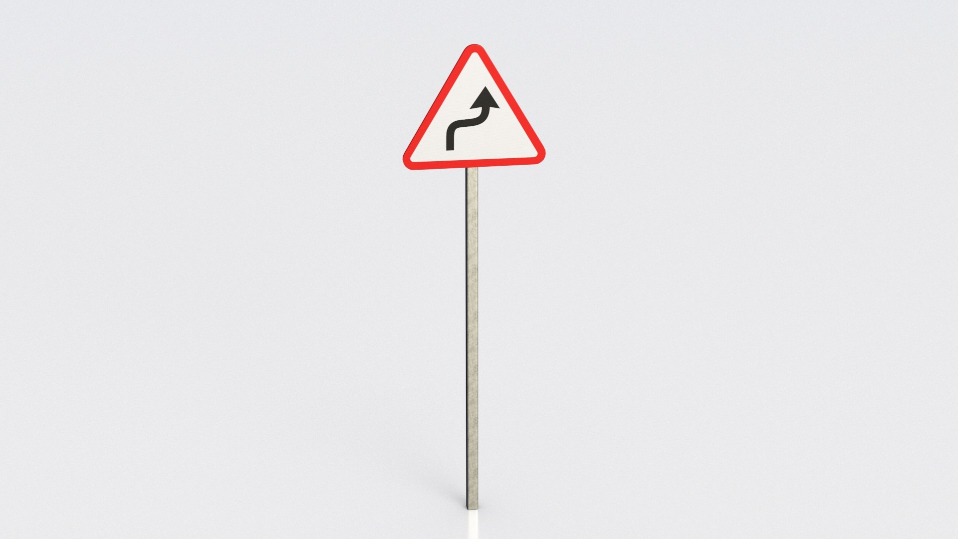 Sharp-Right-Curve Road Sign 3D - TurboSquid 2117213
