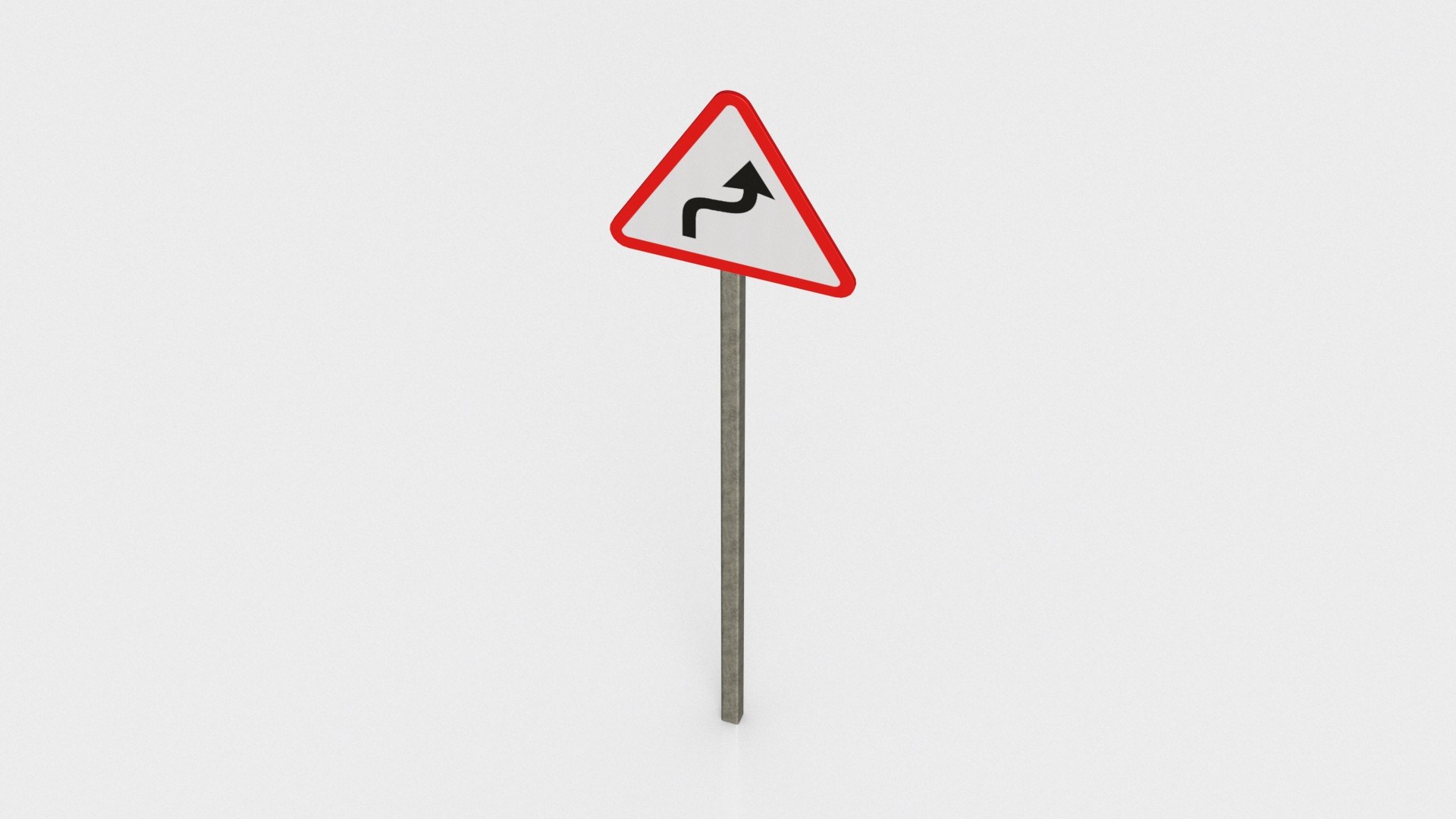 Sharp-Right-Curve Road Sign 3D - TurboSquid 2117213