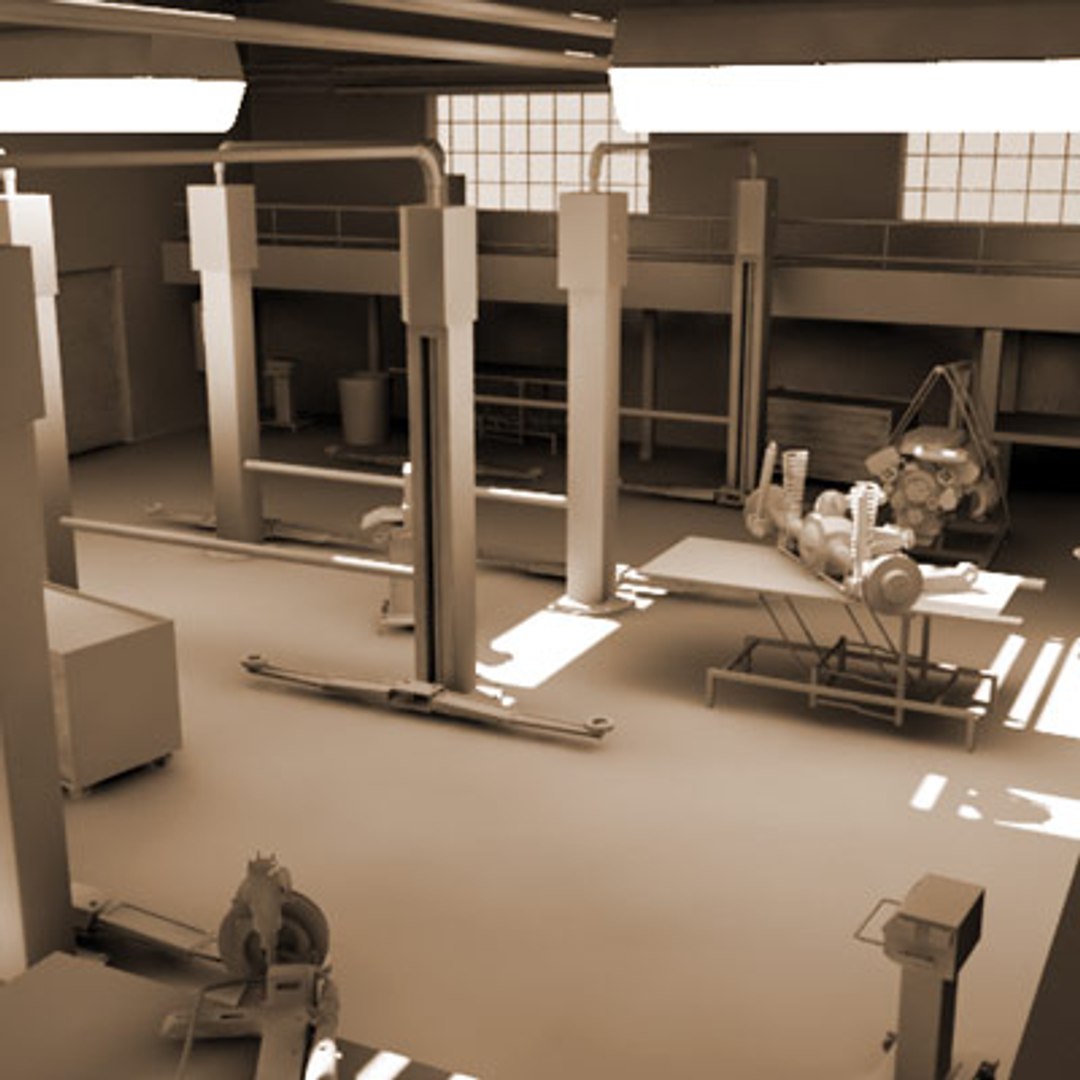 3d Service Station Model