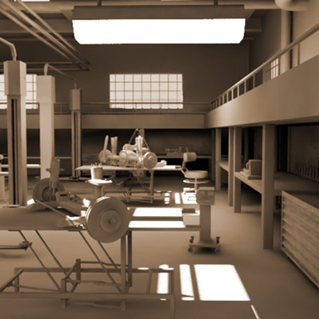 3d Service Station Model