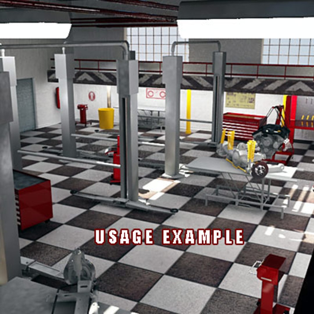 3d Service Station Model